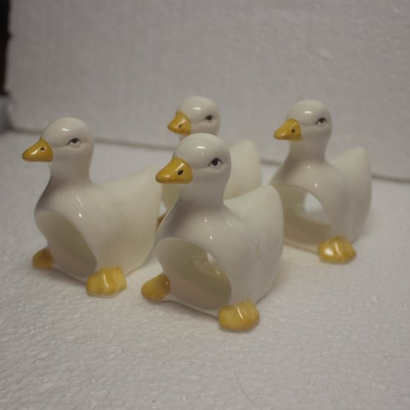 Dining | Set Of Four Ceramic Duck Napkin Rings Made In Taiwan | Poshmark